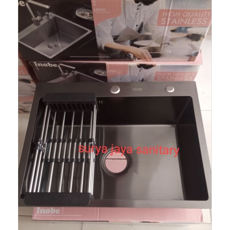 Jual Kitchen Sink INOBE 6045 hitam Tirisan Tarik / Kitchen sink 1 ...