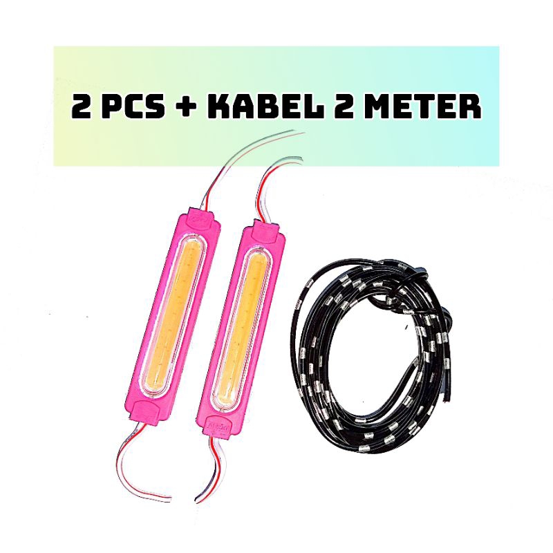 Jual 2 pcs Lampu LED COB plasma 9 mata dan kabel 2 meter Lampu kolong ...