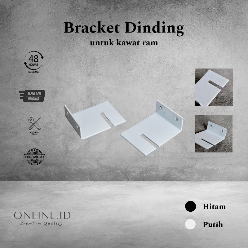 Jual BRACKET / DUDUKAN PENYANGGA DINDING ( PART PANEL GRID ) | Shopee ...