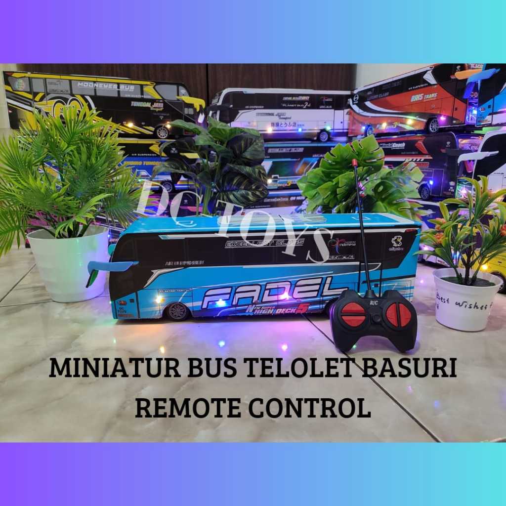 Jual MAINAN ANAK VIRAL MINIATUR BUS TELOLET BASURI REMOT CONTROL FULL LAMPU RATU PANDORA JB5 ...