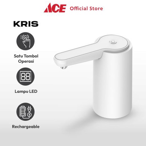 Jual SALEE Ace Kris Pompa Air Galon Rechargeable Ap128B Putih Water ...