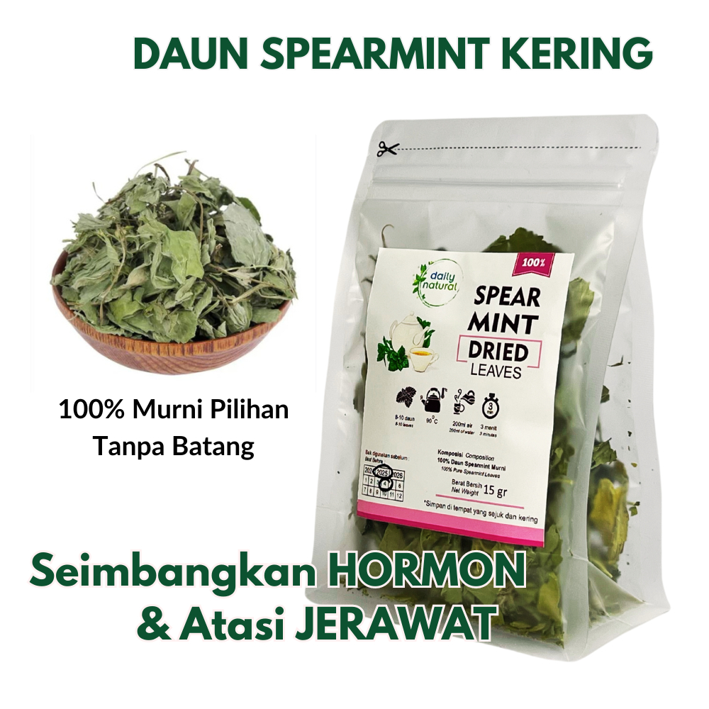 Jual Premium Dried Spearmint Leaves, Teh Daun Mint Murni, Hormon ...