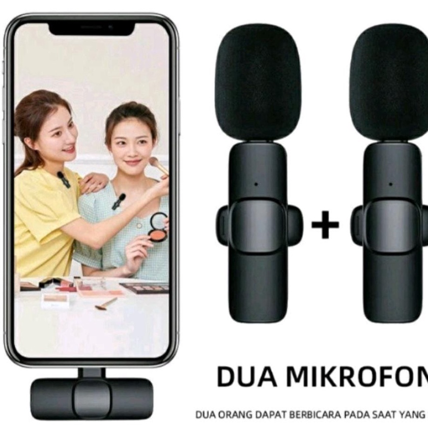 Jual Boom MICROPHONE CLIP ON WIRELESS TYPE C LIGHTNING USB IP K9 2 DUAL ...