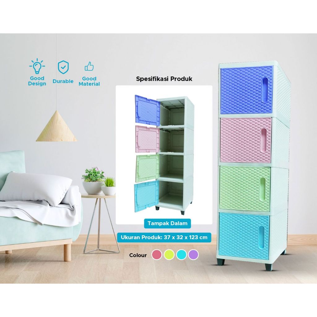 Jual COD Lemari Plastik Swing Premium Locker Pintu Rak Helm | Shopee ...