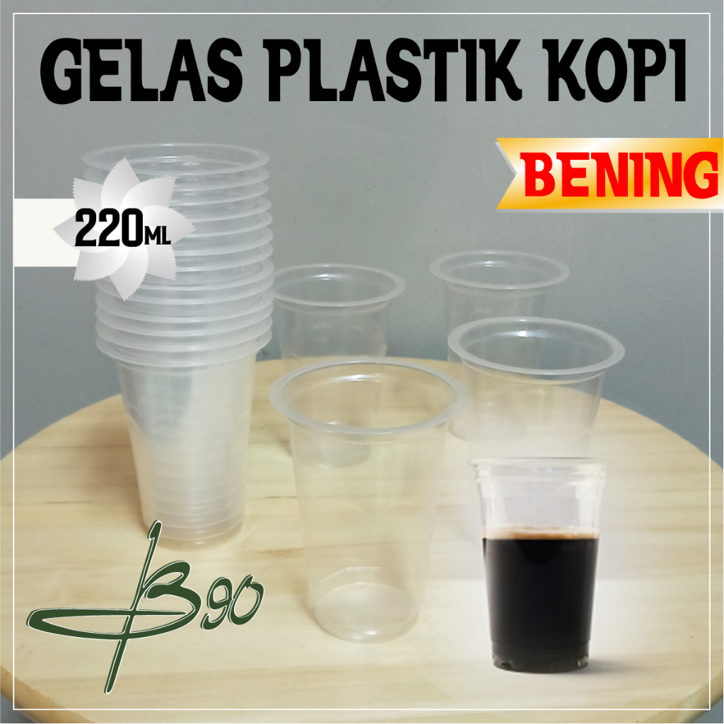 Jual Gelas Plastik Aqua 220 ml isi 50 / Gelas Plastik Bening Gelas Kopi Anti Panas /Cup minuman ...