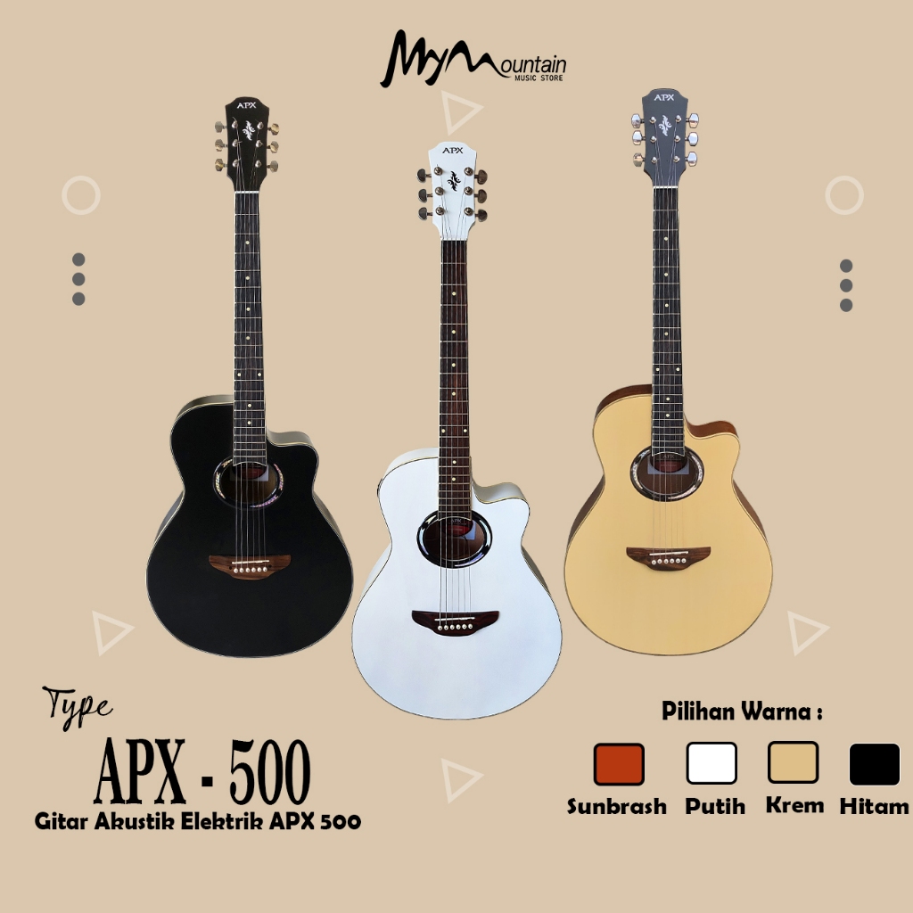 Jual Gitar akustik elektrik apx custom + FREE CUSTOM NAMA full bonus ...