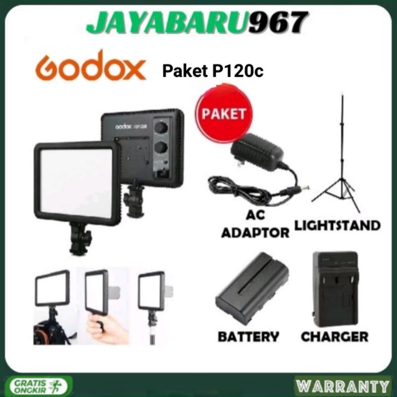 Jual LAMPU LED GODOX P120C,P-120C,P120 C, P 120 C,VIDEO LIGHT PAKET ...