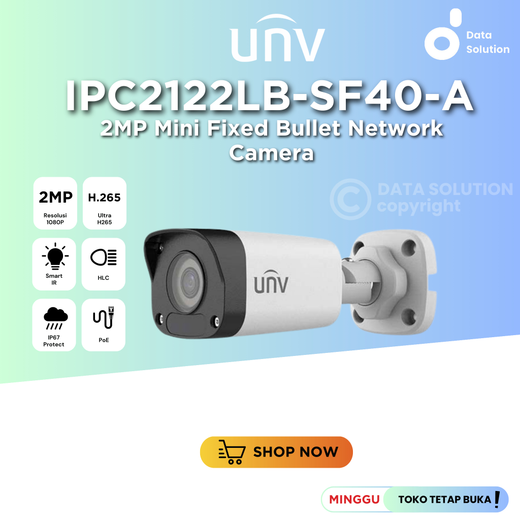 Jual Uniview IP Camera IPC2122LB-SF40-A 2MP Mini Fixed Bullet Network Camera | Shopee Indonesia