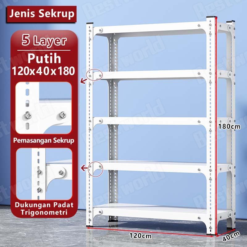 Jual 【100% BESI】Rak Besi Susun Rak Besi Siku 5 Susun Rak Barang Rak ...