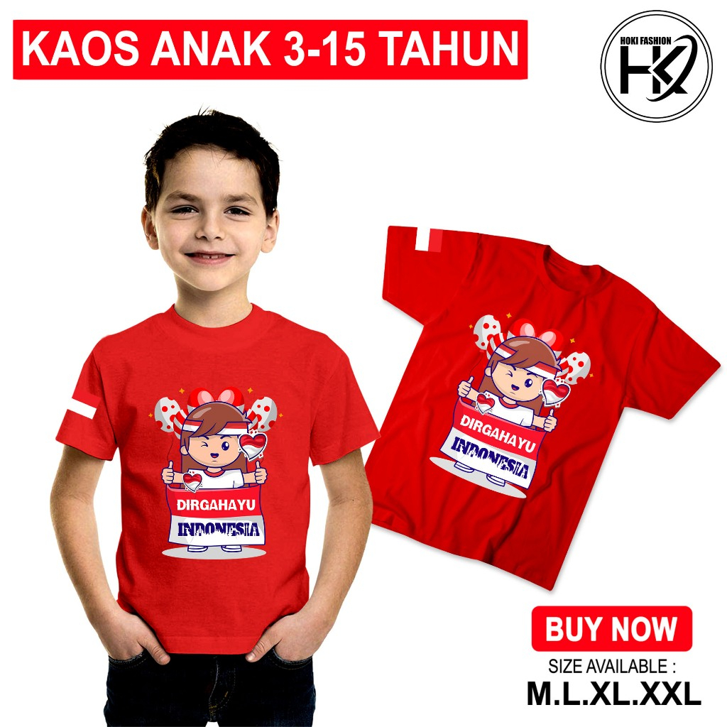 Jual KAOS DISTRO/ BAJU ANAK ANAK MOTIF 17 AGUSTUS KEMERDEKAAN INDONESIA | Shopee Indonesia