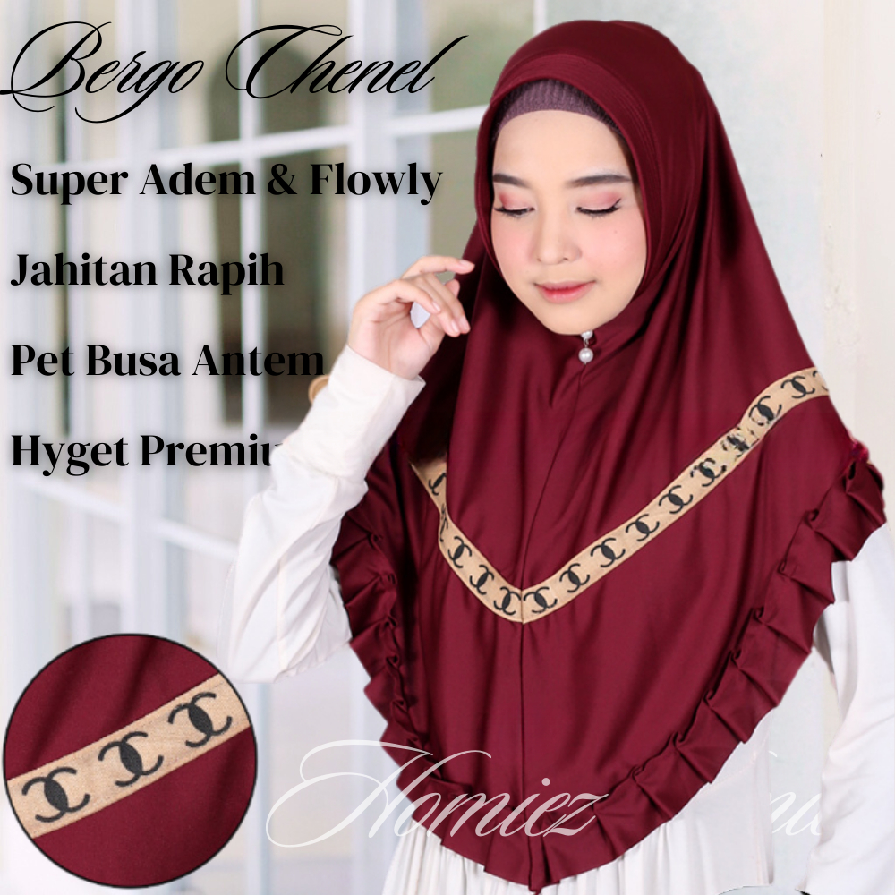 Jual Jilbab Instan list cenel Rempel Size L Daily Hijab Bergo Pet Busa Antem Menutup Dada ...