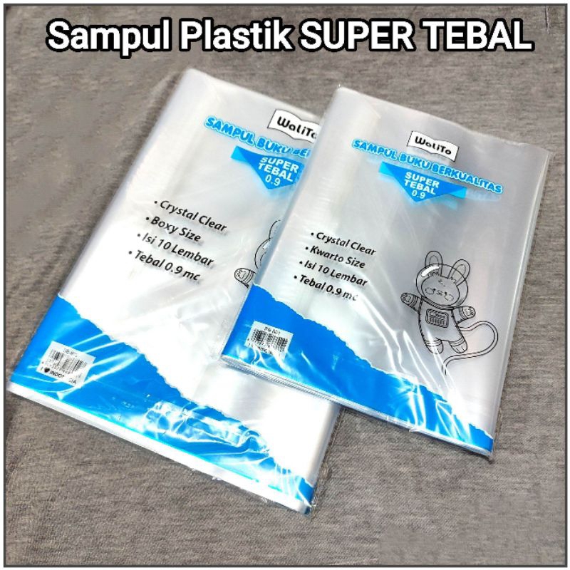 Jual WALITO CRYSTAL CLEAR PLASTIC BOOK COVER WITH ADHESIVE BAND SAMPUL ...