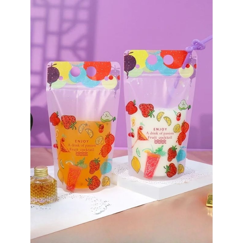 Jual Standing Pouch minuman kekinian 500Ml GRATIS SEDOTAN (10lembar ...