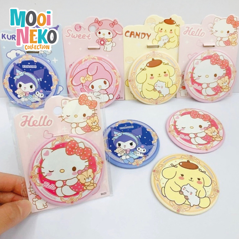 Jual kaca kecil cermin bulat sanrio kaca make up kaca bulat mirror ...