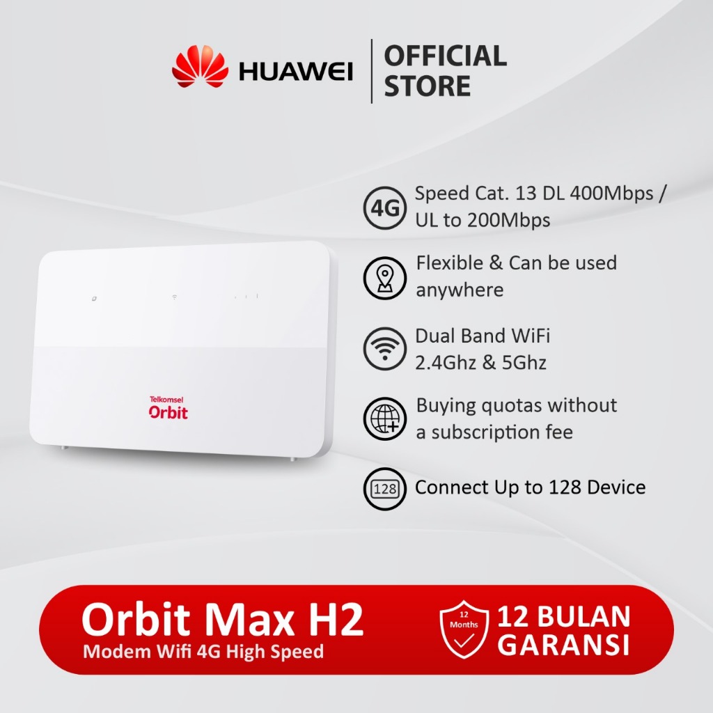 Jual Telkomsel Orbit Max H2 Modem WiFi 4G High Speed Bonus Data ...