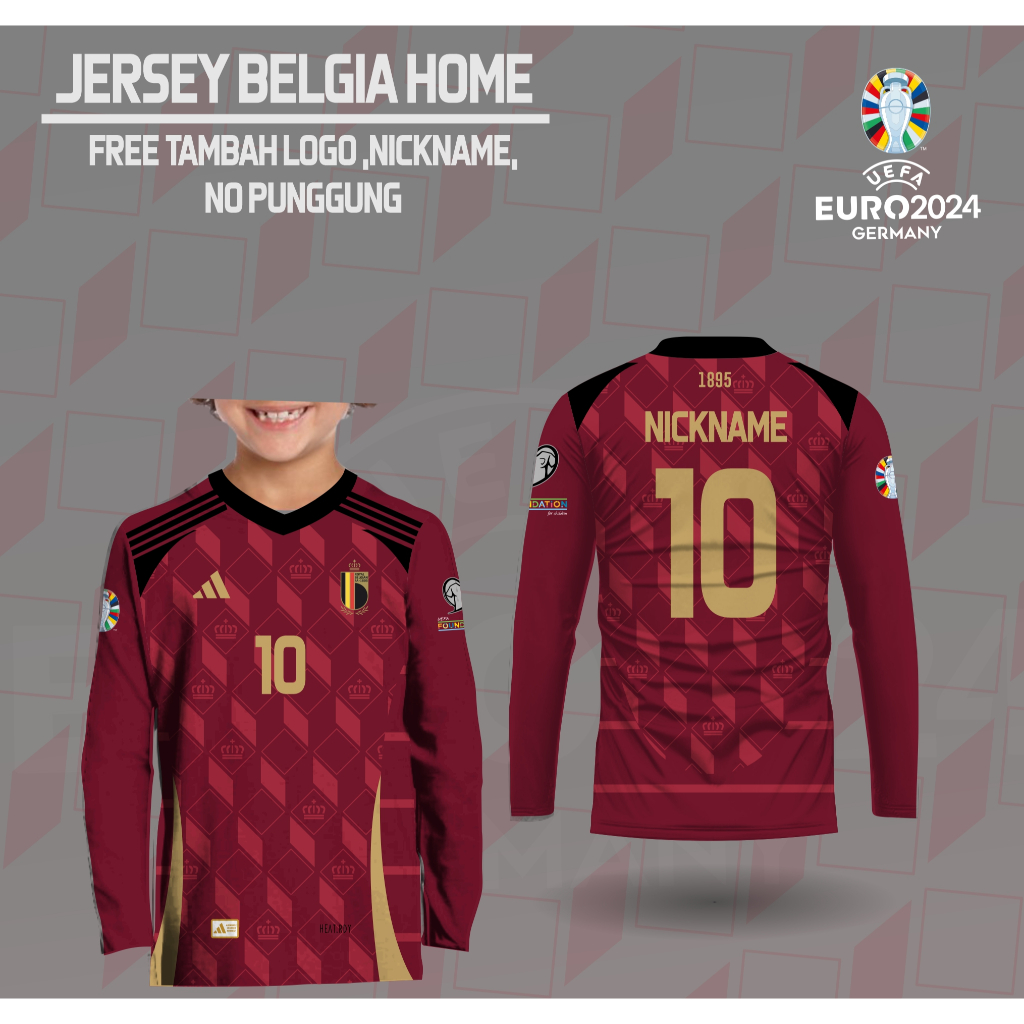Jual Jersey anak kaos sepak bola timnas belgia baju piala eropa jerman ...