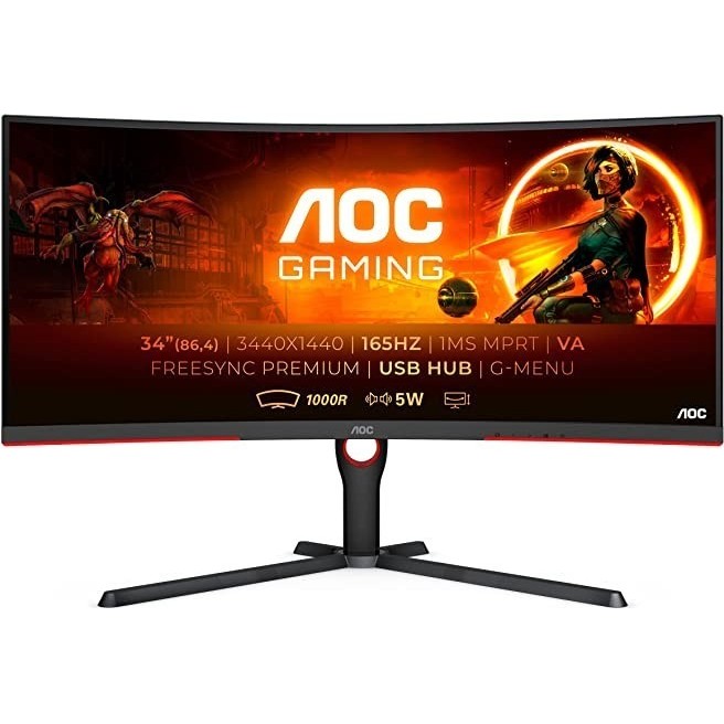 Jual MONITOR AOC CU34G3S Adaptive Sync Curve Gaming Monitor (34"/VA/1ms ...