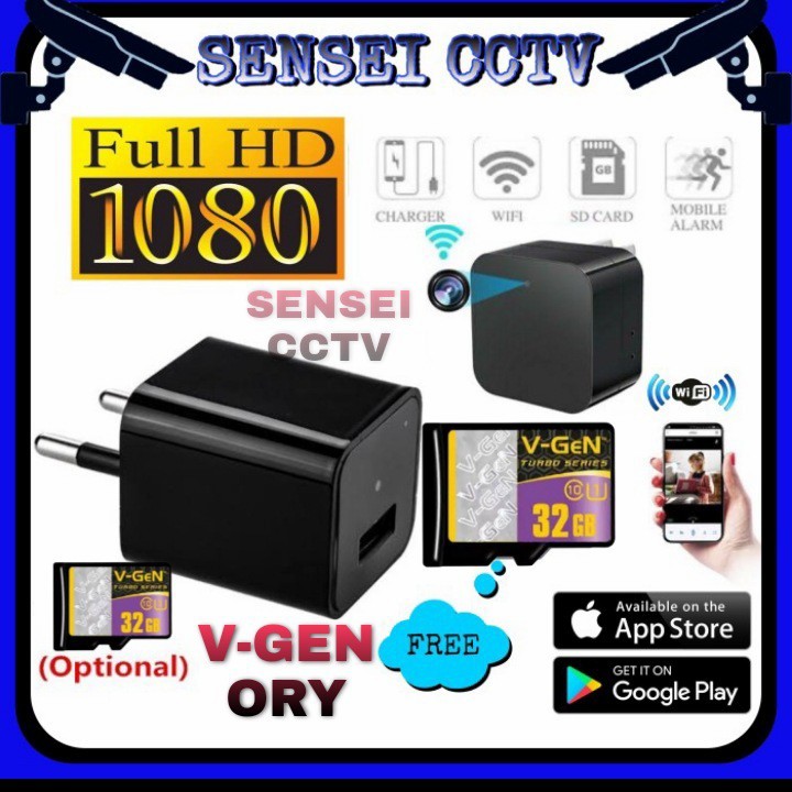 Jual KAMERA PENGINTAI IP Wifi Spy MINI Hidden Camera AC Adaptor HD ...