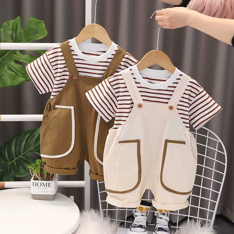 Jual Mazakids Baju Bayi Model Kodok Garis Coklat Dan Cream Usia 6 Bulan ...