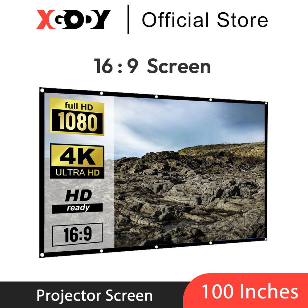 Jual XGODY Kain Layar Proyektor HD Lipat Portabel/Anti-light Ambient ...