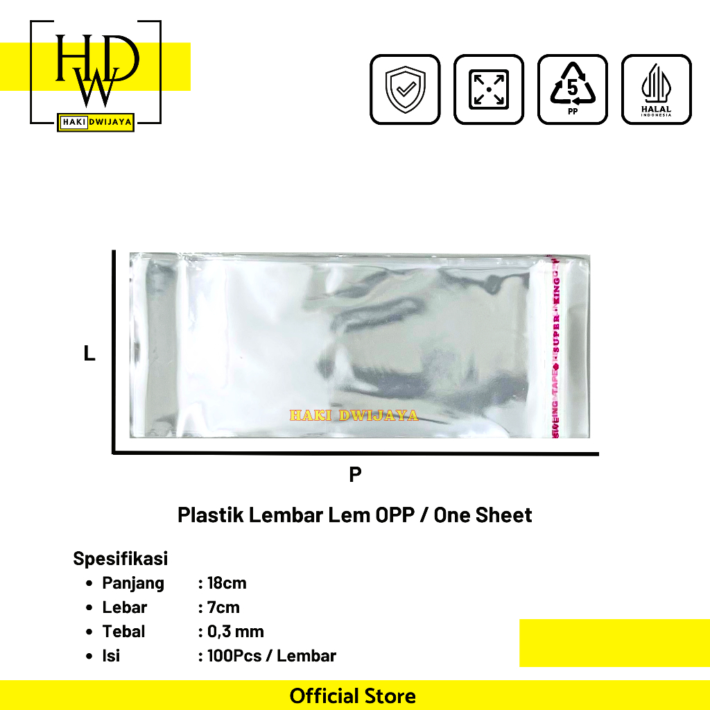 Jual [Isi 100Pcs] Plastik OPP / Plastik Roti / Plastik LEM 7x18 03 One ...