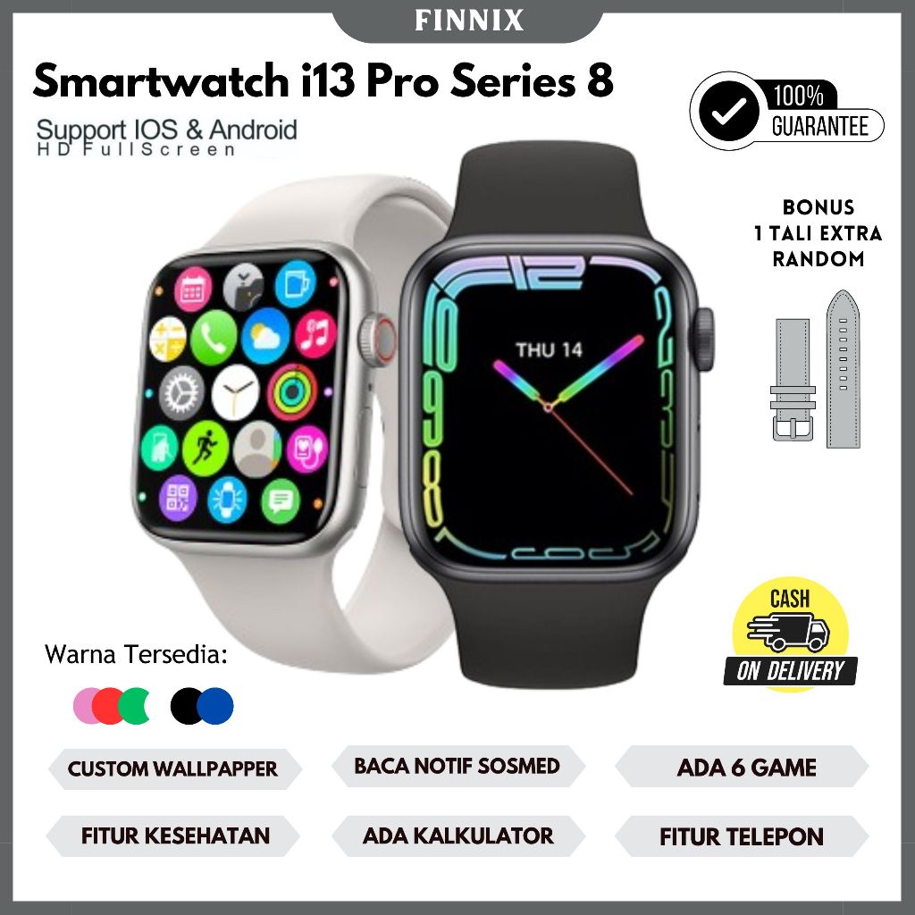 Jual Original Jam Tangan Smartwatch i13 Pro Ada 6 Game Series 8 Anti ...