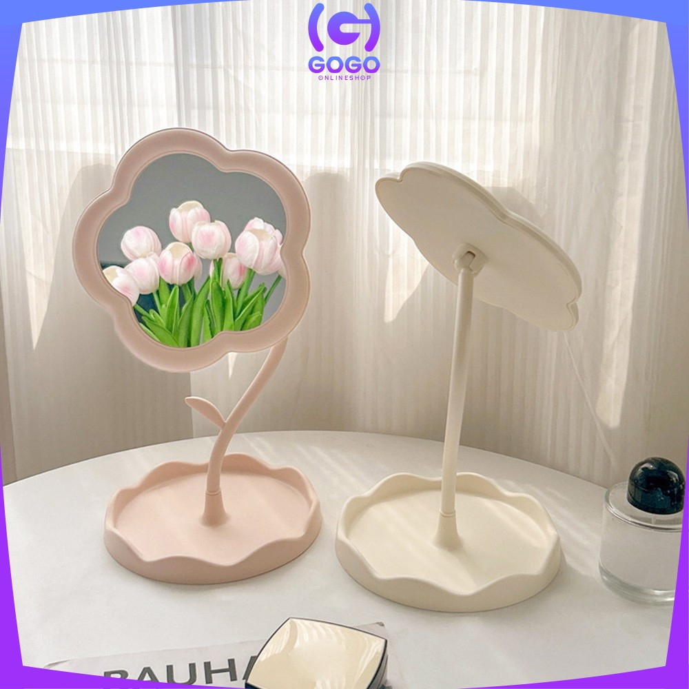 Jual GOGO-K181 Cermin Aesthetic Stand Mirorr Flower Kaca Meja Rias ...