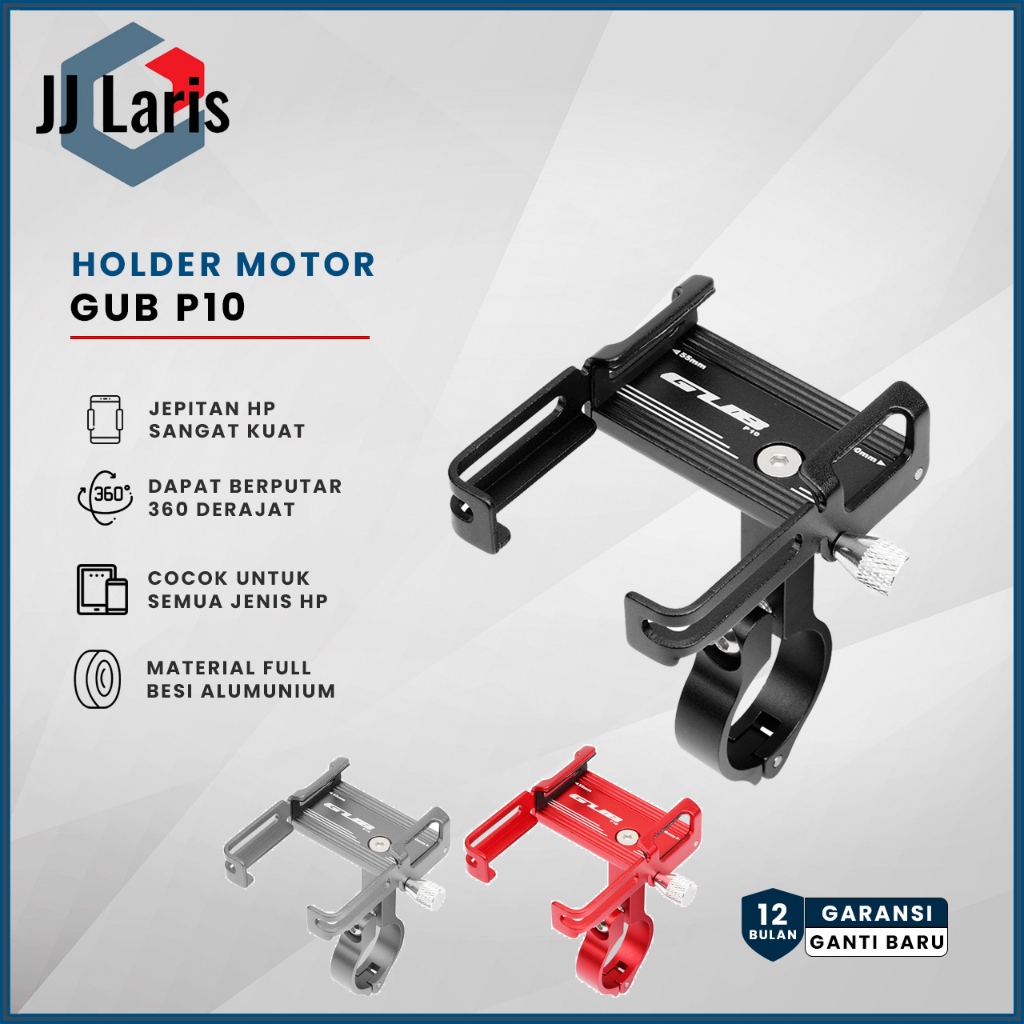Jual Phone Holder Hp GUB P10 Stang Sepeda Motor Flexible Besi Aluimunium Penyangga Handphone ...