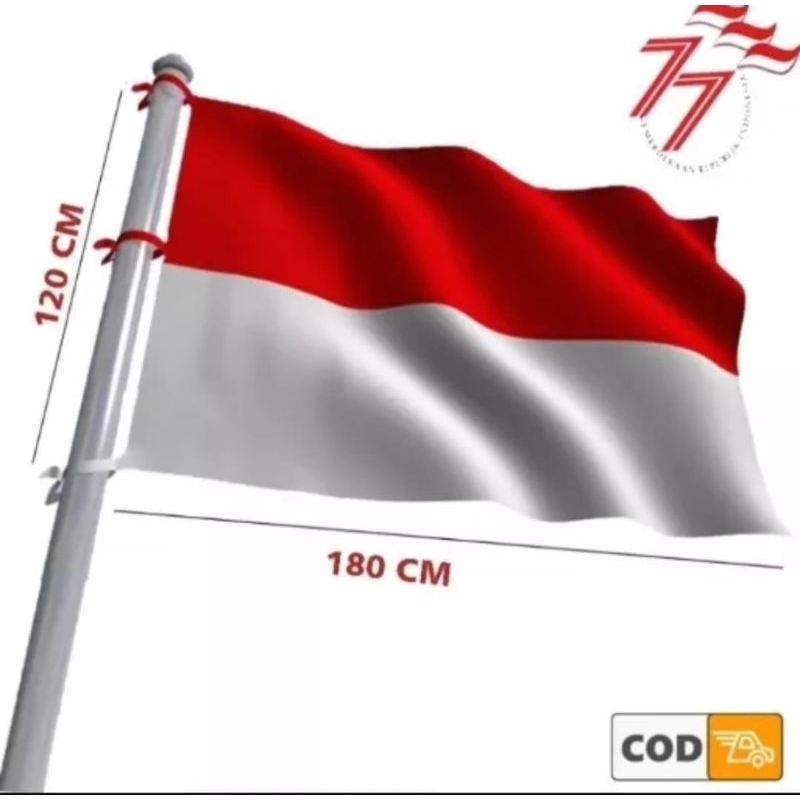 Jual Bendera Merah Putih Ukuran 180x120 Cm Atribut 17 Agustusan Bahan ...