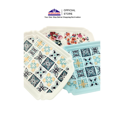 Jual Tray Baki Plastik Motif Batik Bunga Nampan Baki Estetik Nampan ...