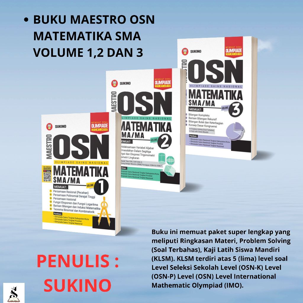Jual Paket Buku Maestro OSN/KSN Matematika SMA JILID 1/2/3 | Shopee Indonesia