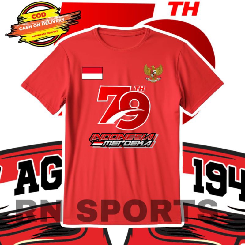 Jual KAOS HUT RI KE 79TH// 79TH INDONESIA MERDEKA | Shopee Indonesia