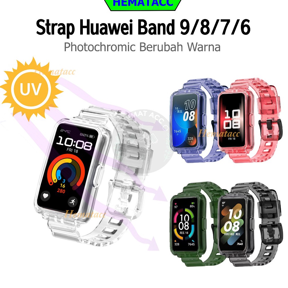 Jual KODE Y37B Strap Huawei Band 9 8 7 6 Photocromic Berubah Warna Tali ...