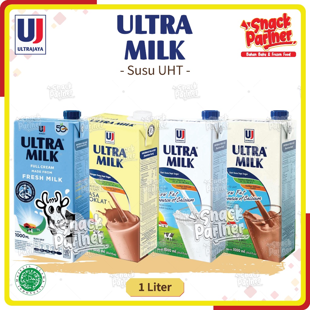 Jual ULTRA MILK Susu UHT 1 L - Full Cream Plain Choco Chocolate Coklat Low Fat / UltraMilk 1000 ...