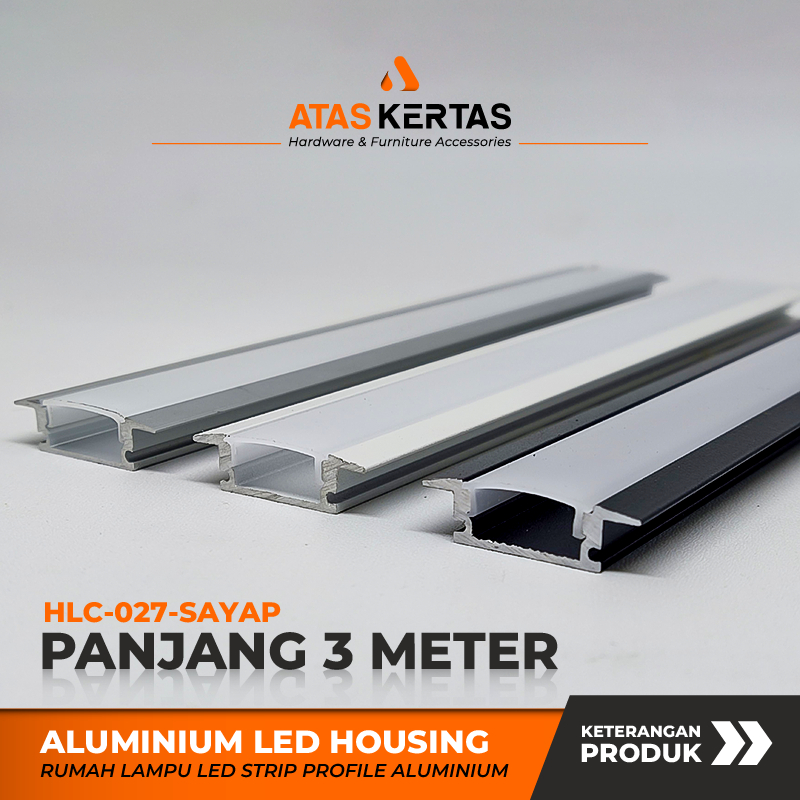 Jual Aluminium led housing kap rumah lampu bar led strip profile sayap ...