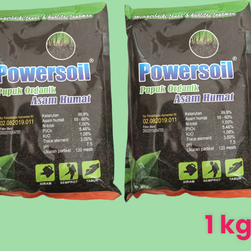 Jual Powersoil 1kg Humic Acid 60% asam humat Power soil ( pupuk pembenah Tanah) | Shopee Indonesia