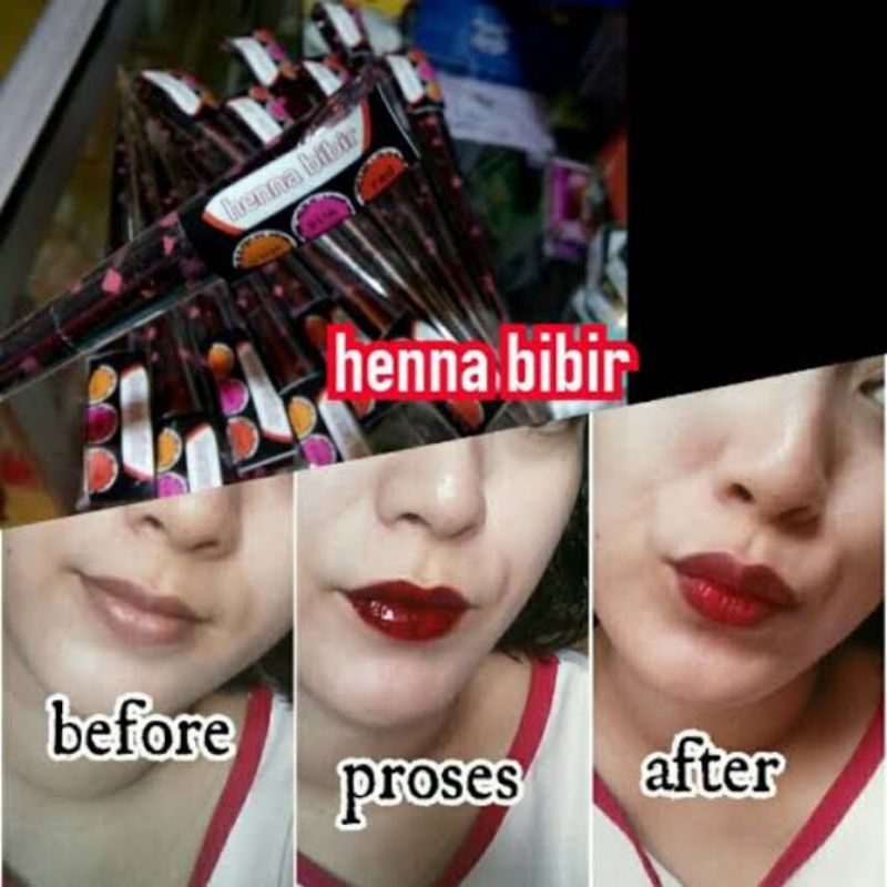 Jual Henna bibir halal readi 3 warna kemasan besar 15 gram | Shopee ...