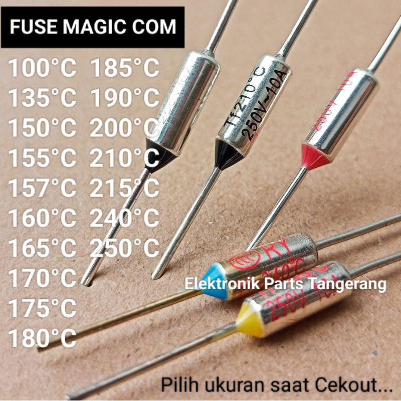 Jual (1 Buah) FUSE MAGIC COM DAN SETRIKA 10A 250V 100°C Sampai 250°C TERMOFUSE MAGIC COM FUSE ...