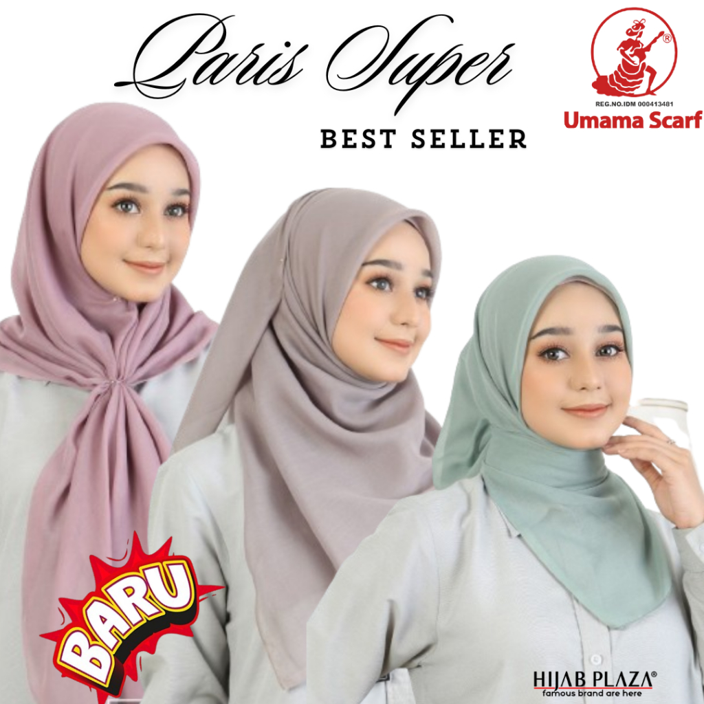 Jual Umama Hijab Segi Empat Paris Super Ukuran 110x110 (bahan paris ...