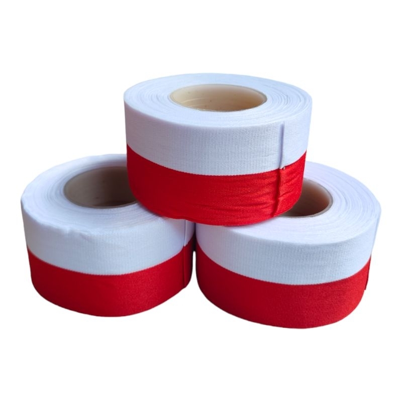 Jual Pita kain merah putih / pita satin merah putih 2 inch (5cm ...