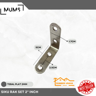 Jual Plat Siku Rak Ambalan 2" Inch Set 4 Pcs / Siku Rak L Bracket Oval ...