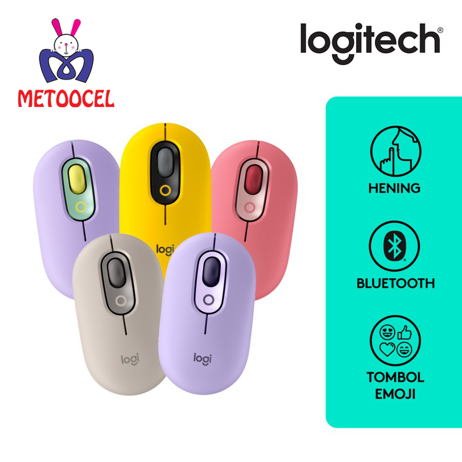 Jual Logitech POP Mouse Bluetooth Wireless Silent Emoji Keys Aesthetic ...