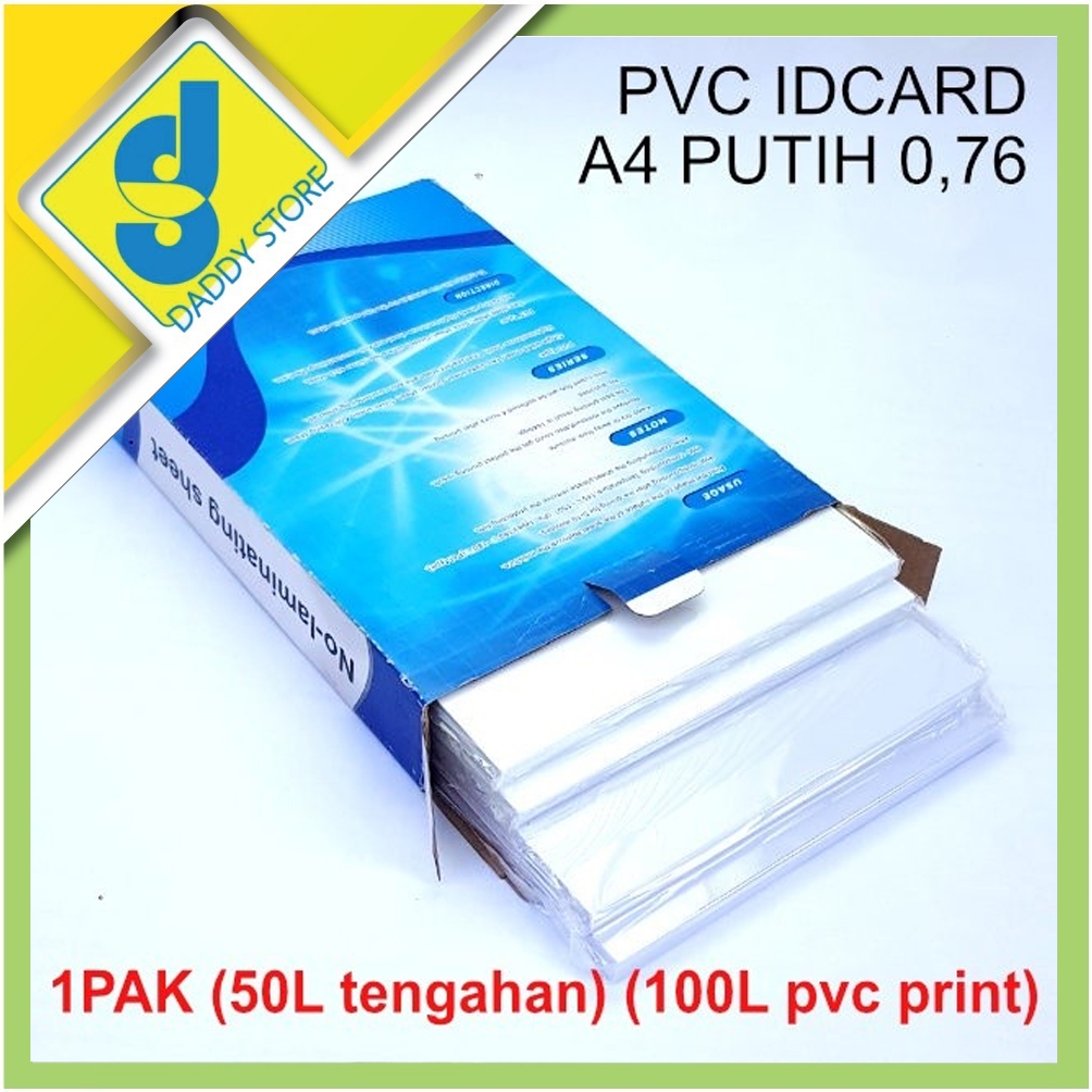 Jual Kertas PVC ID Card A4 instan 0.76 mm Putih - 50 Set | Shopee Indonesia