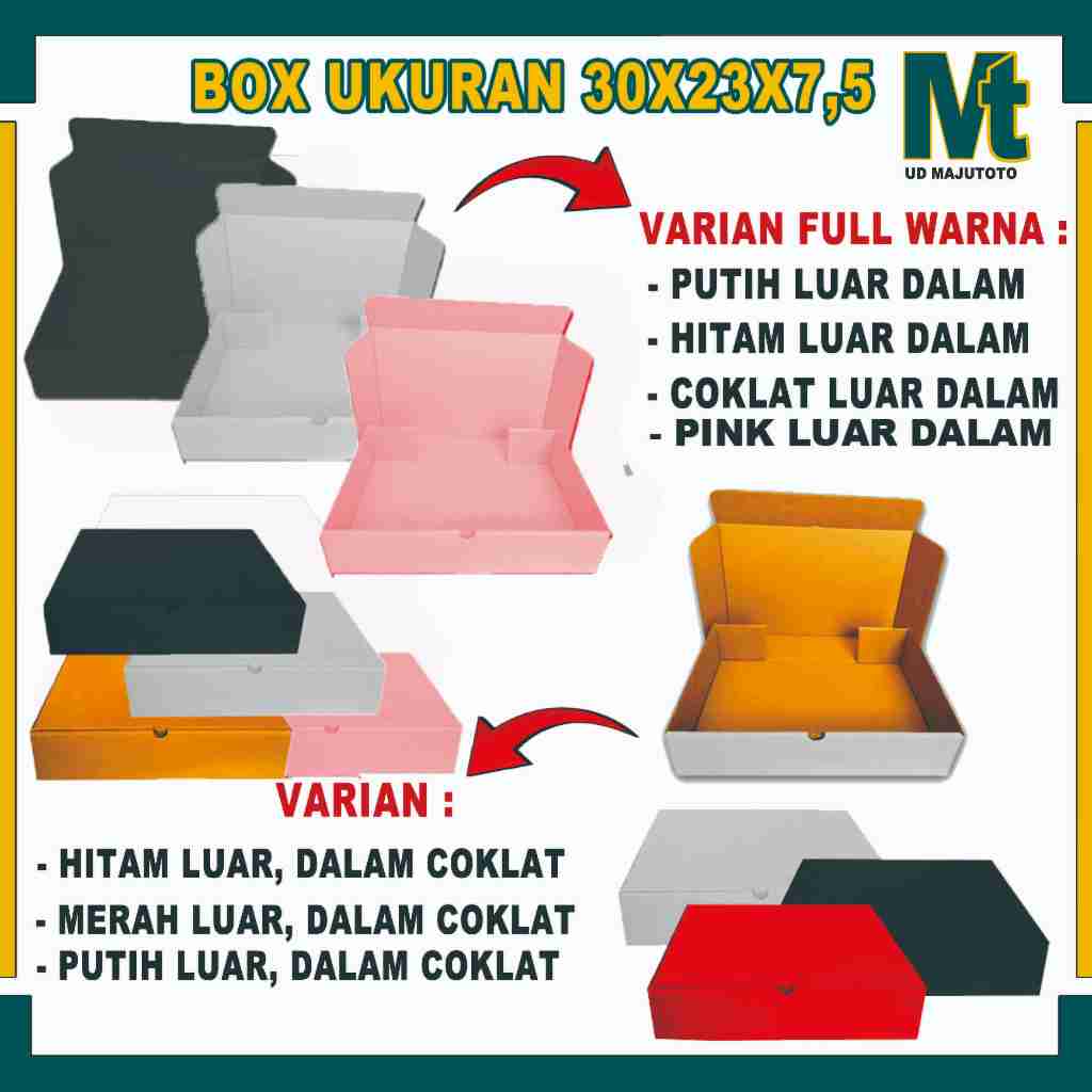 Jual Box 30x23x7,5 Cm / Box Lipat Depan / Box Souvenir / Kardus Polos ...