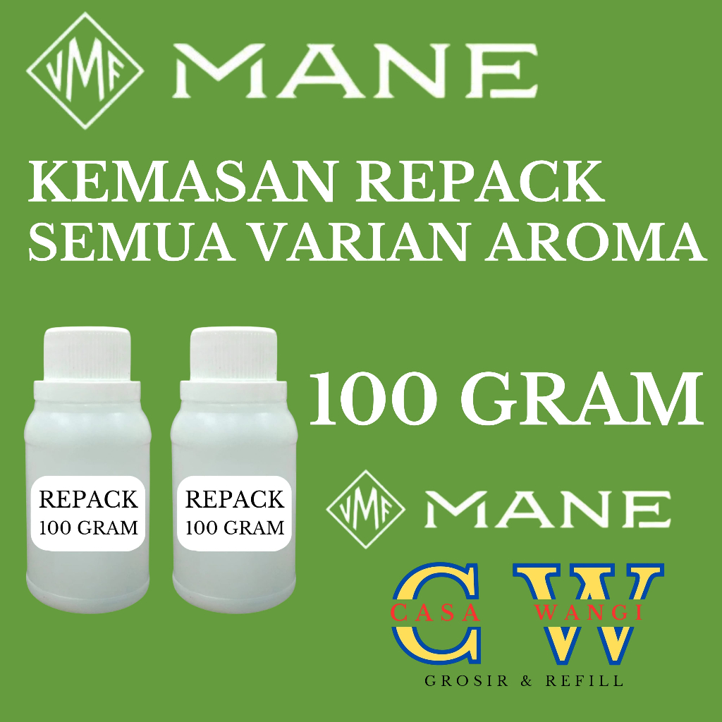 Jual (100 GR) BIBIT PARFUM BY MANE KEMASAN REPACK 100 GRAM.TERSEDIA ...