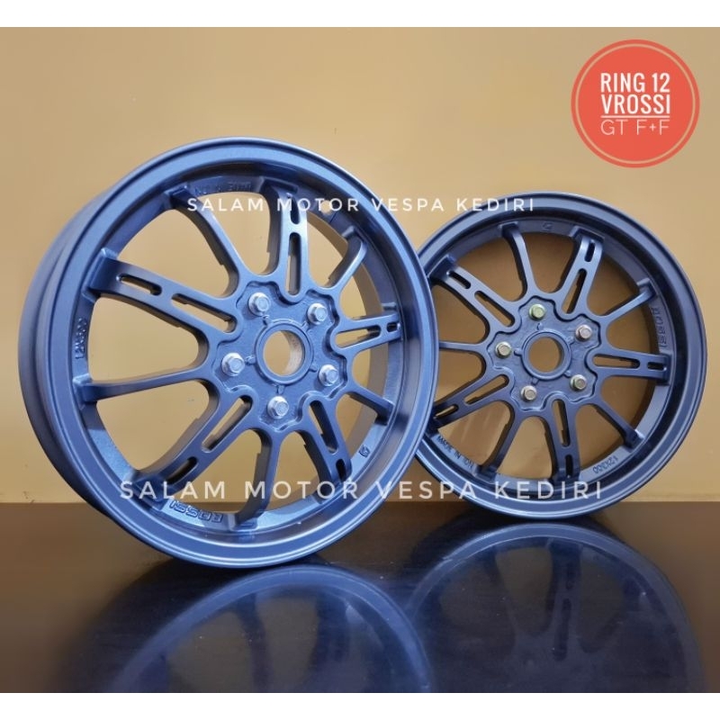 Jual Velg Vespa ring 12 Vrossi GT GUN METAL Tubeless FRONT + FRONT R12 ...