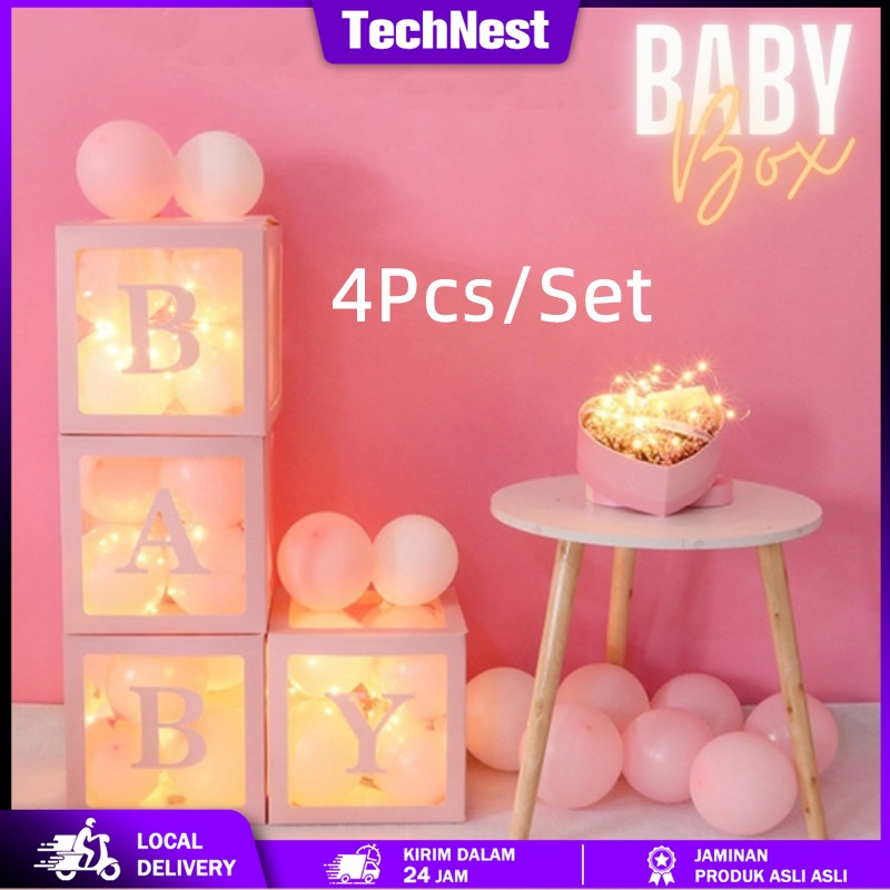Jual Balonasia Box Transparan Balon Box Balonasia Balon Pastel BABY ...