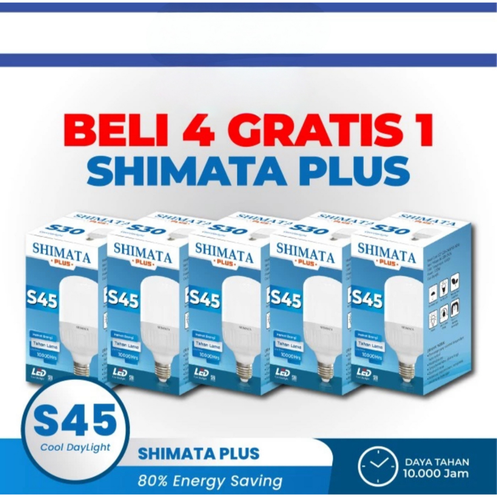 Jual PAKET HEMAT MURAH MERIAH 5 PCS!! LAMPU BOHLAM LED SHIMATA PLUS 45W ...