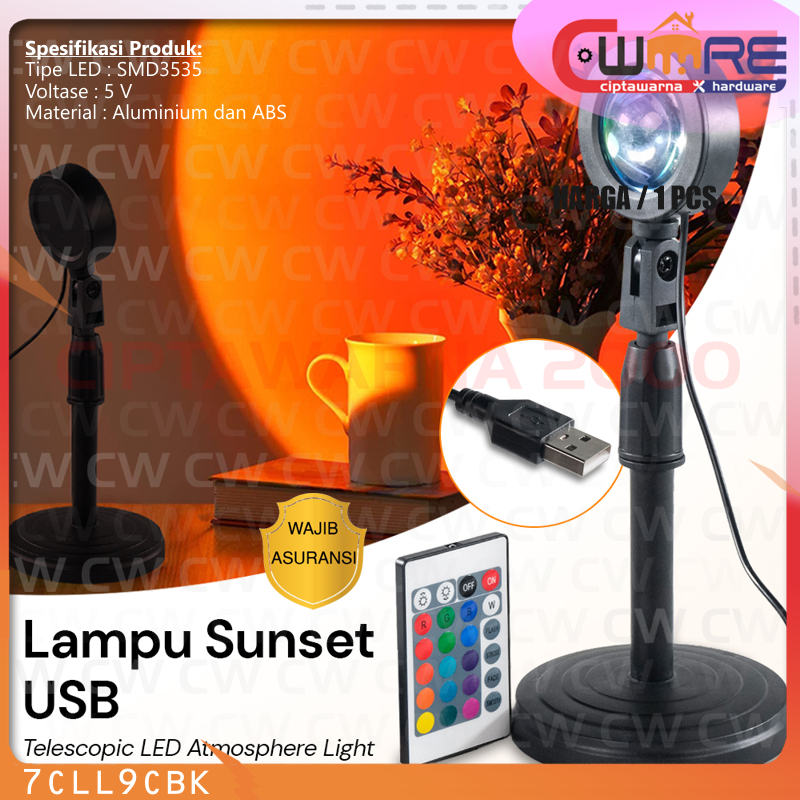 Jual Stand Lampu Sunset LED Cable Adjustable Spotlight Efek USB - BDB ...