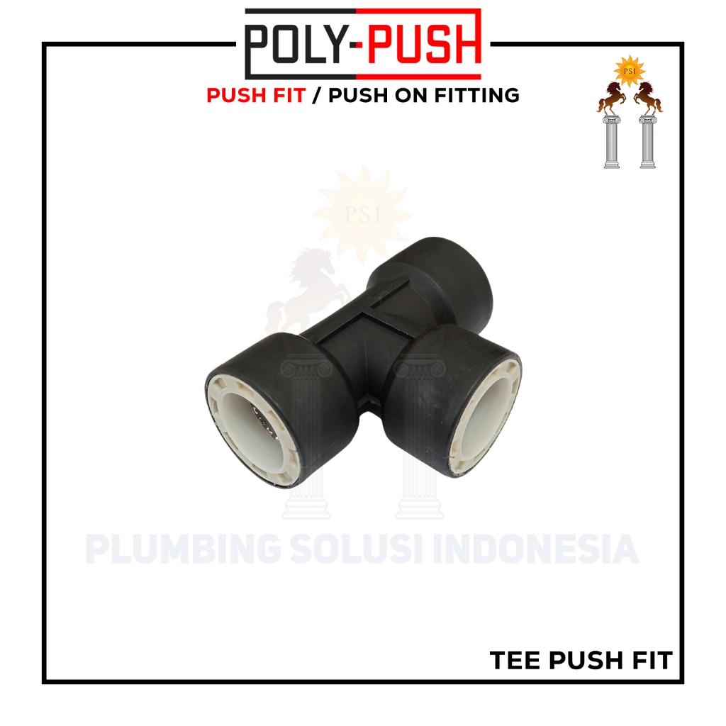 Jual Poly Push Fitting HDPE Tee Equal Tee Push Fit / Push On 1/2 Inch ...